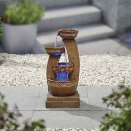 La Hacienda Azure Columns Water Feature Inc LEDS