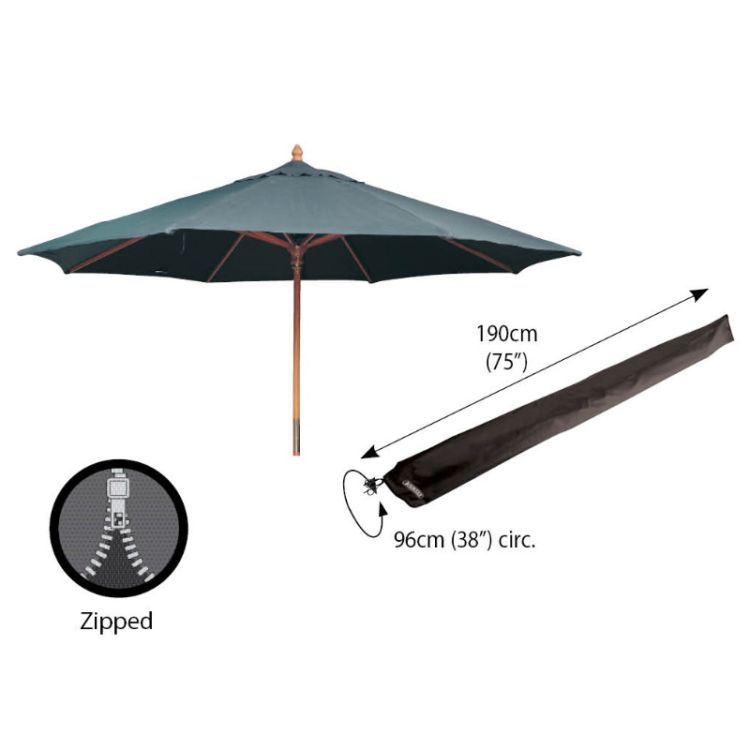 Classic Protector 6000 Extra Large Parasol Cover With Zip - Black